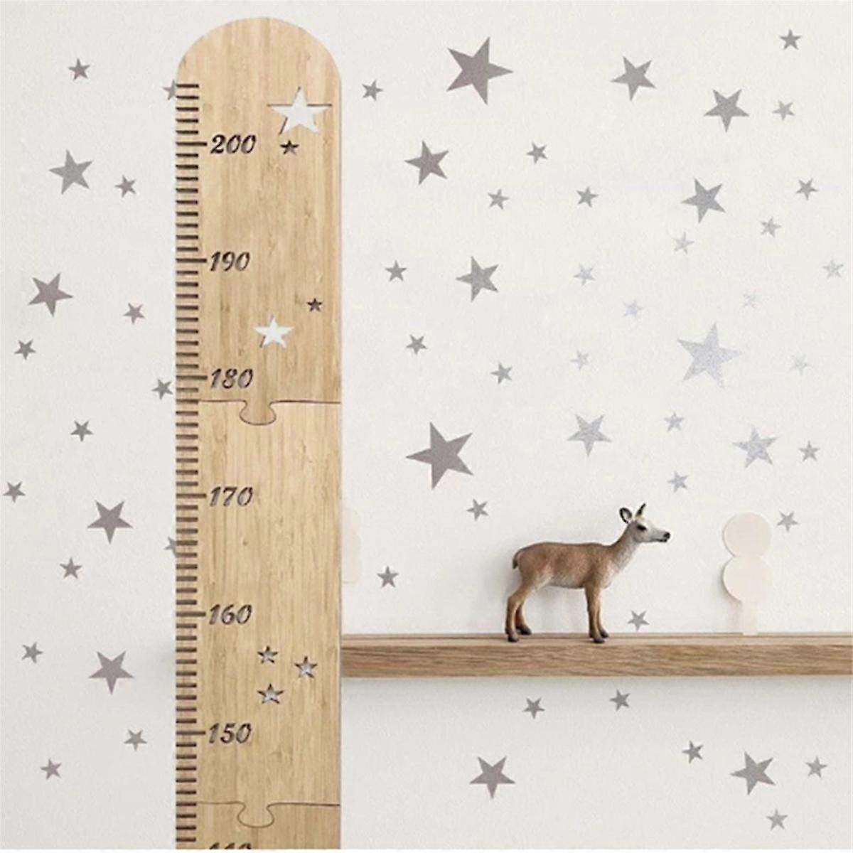 Children's Wooden Height Ruler Children's Room Patchwork Wooden Star ...