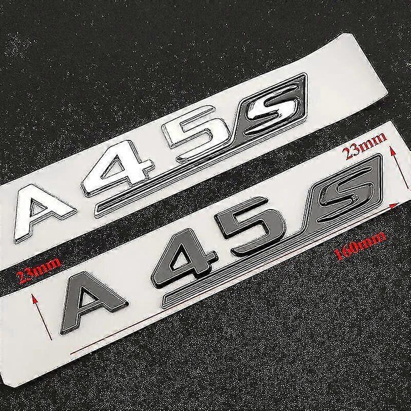 3d Abs Chrome Black Logo A45s Emblem Letters Turbo 4matic Badge Car ...