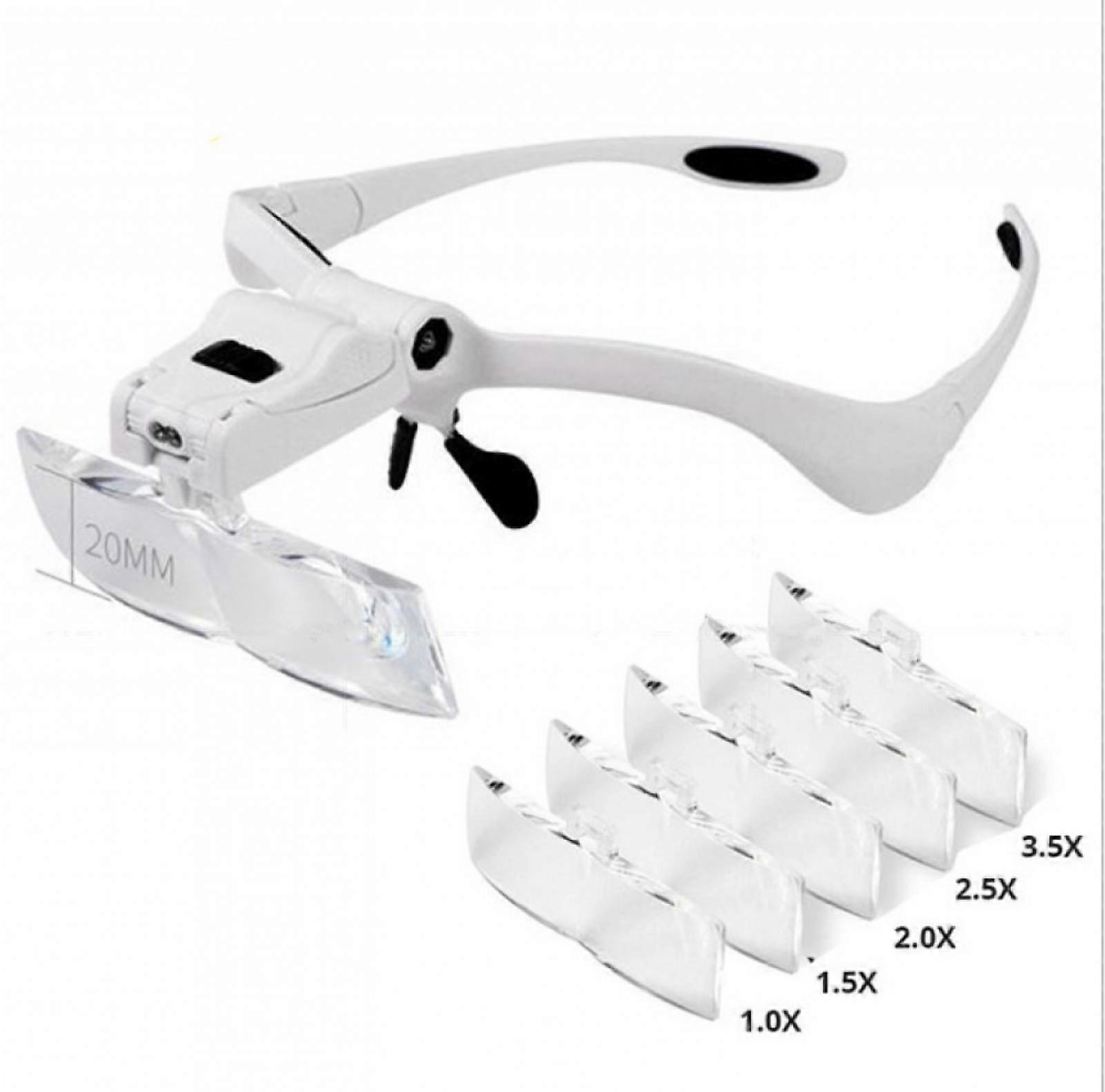 Headband Magnifier with LED Light, Head Magnifier with - 5 Detachable ...