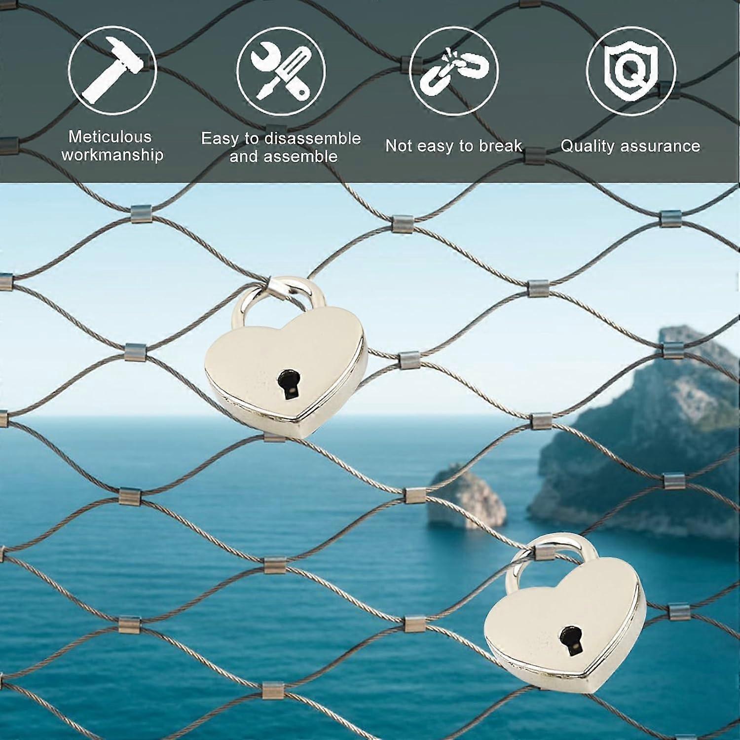 Pack of 2 Lock Heart Padlock Mini Lock Vintage Padlocks Key Padlocks ...