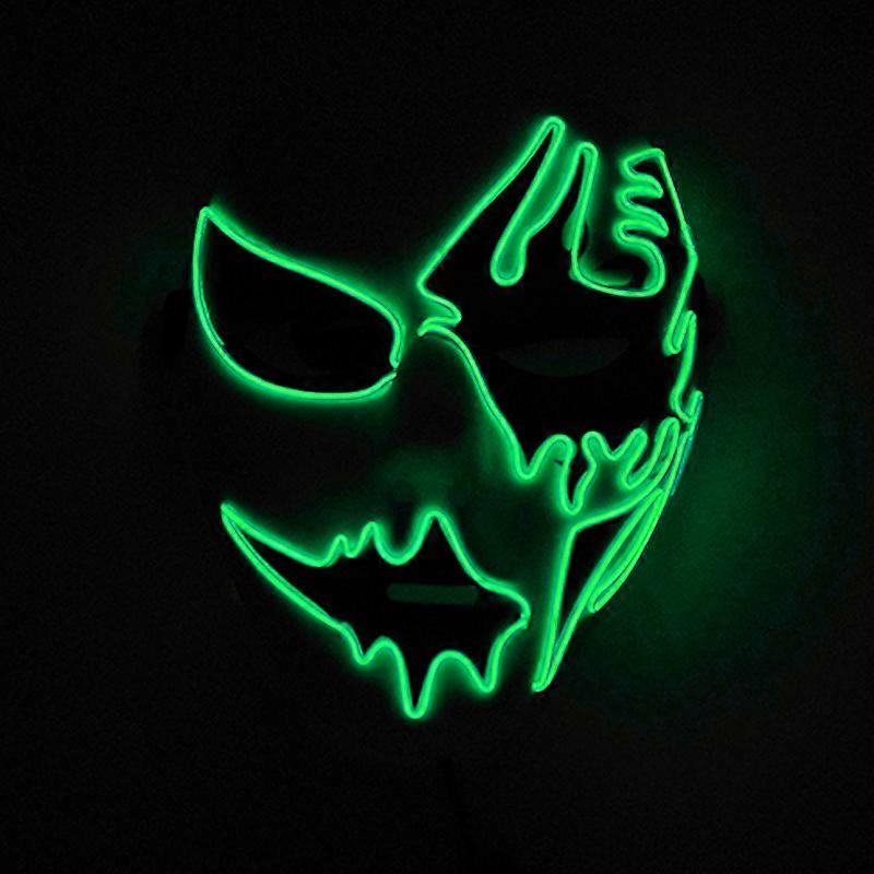 Halloween Scary LED Party Mask Neon Light Costume Mask EL Wire Face ...