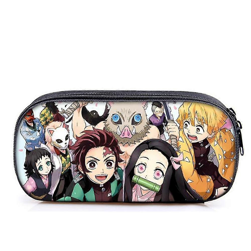 Anime Demon Slayer 3d Printed Large Capacity Pencil Case Zipper Back To ...