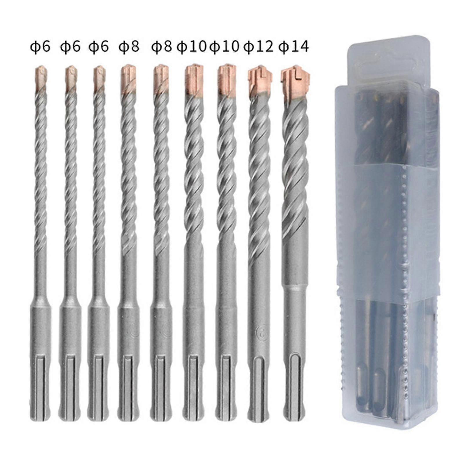 of 9 Masonry Drill Cemented Carbide 6/8/10/12/14mm for | Fruugo UK