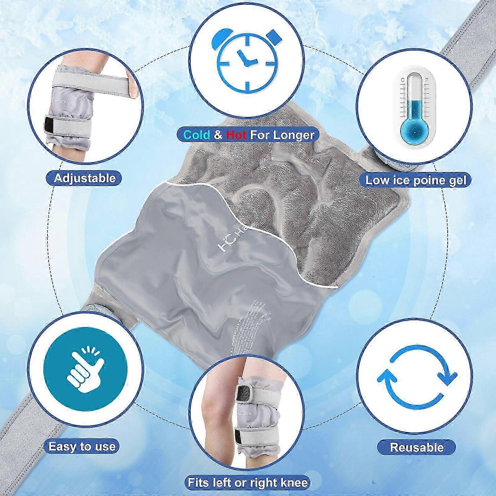 Reusable Gel Ice Pack Knee Pad Hot and Cold Compress Leg Joint Wrist ...
