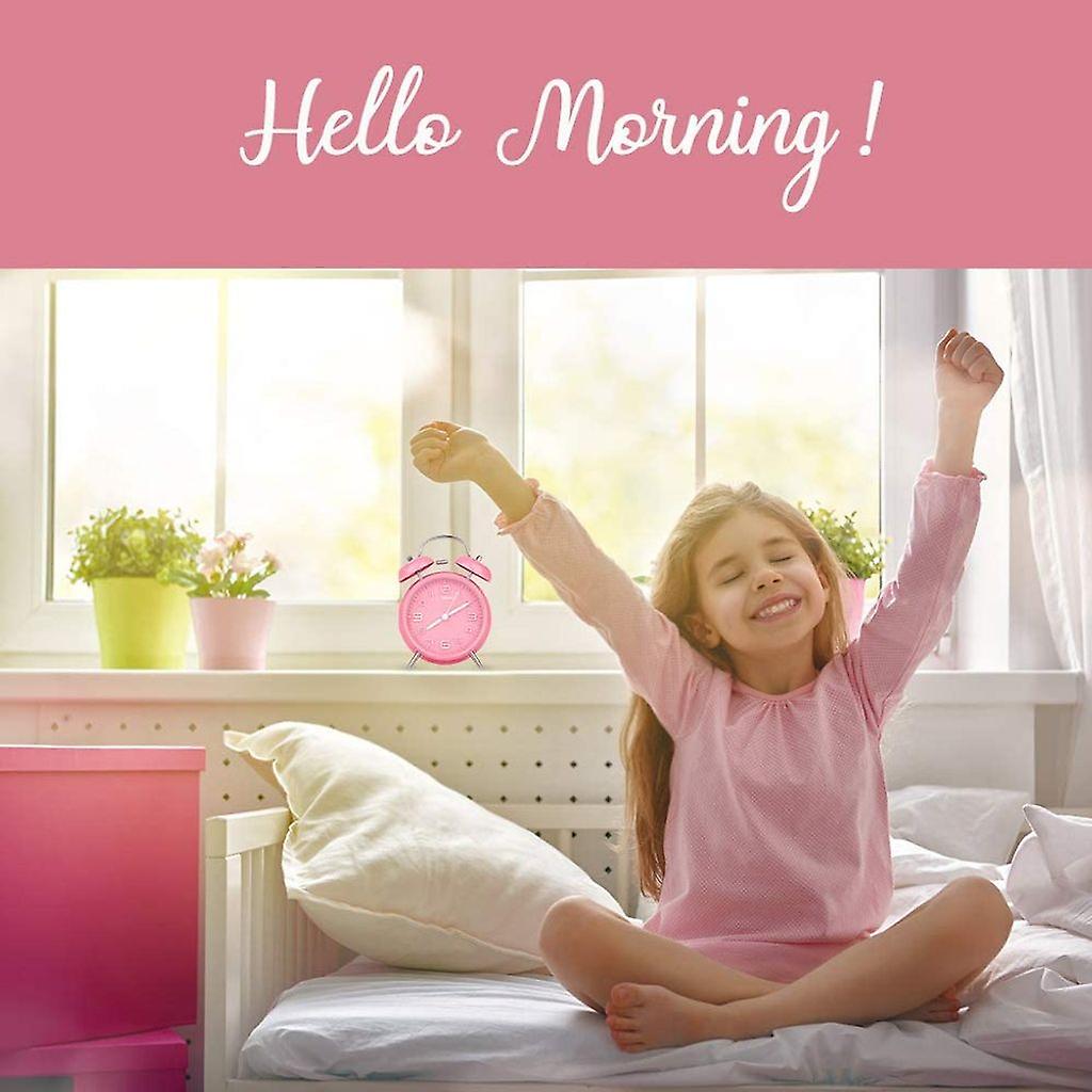 1 Piece 4 Inch Dial Analog Quartz Alarm Clock With Light Silent Kids Alarm Clock | Fruugo UK