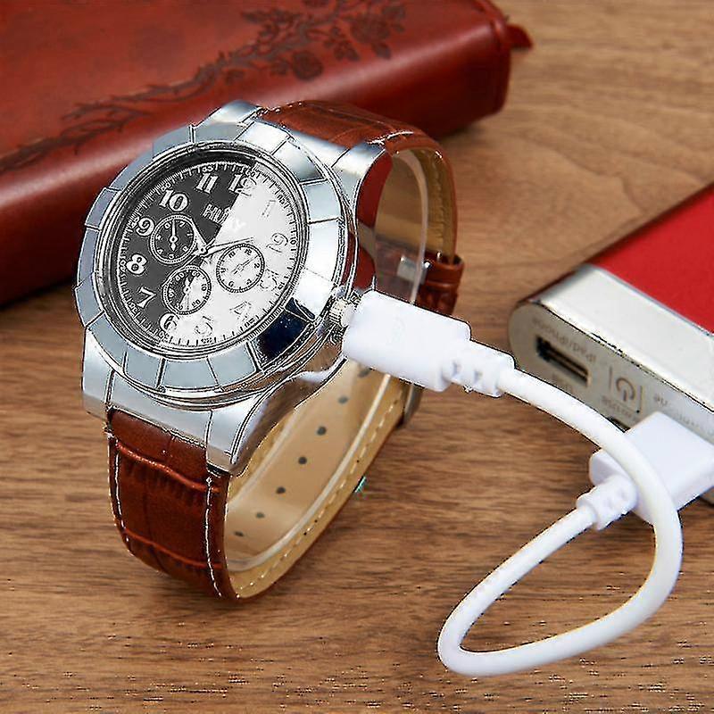 Usb Cigarette Lighter Watch Men's Electric Lighter Quartz Wristwatches ...