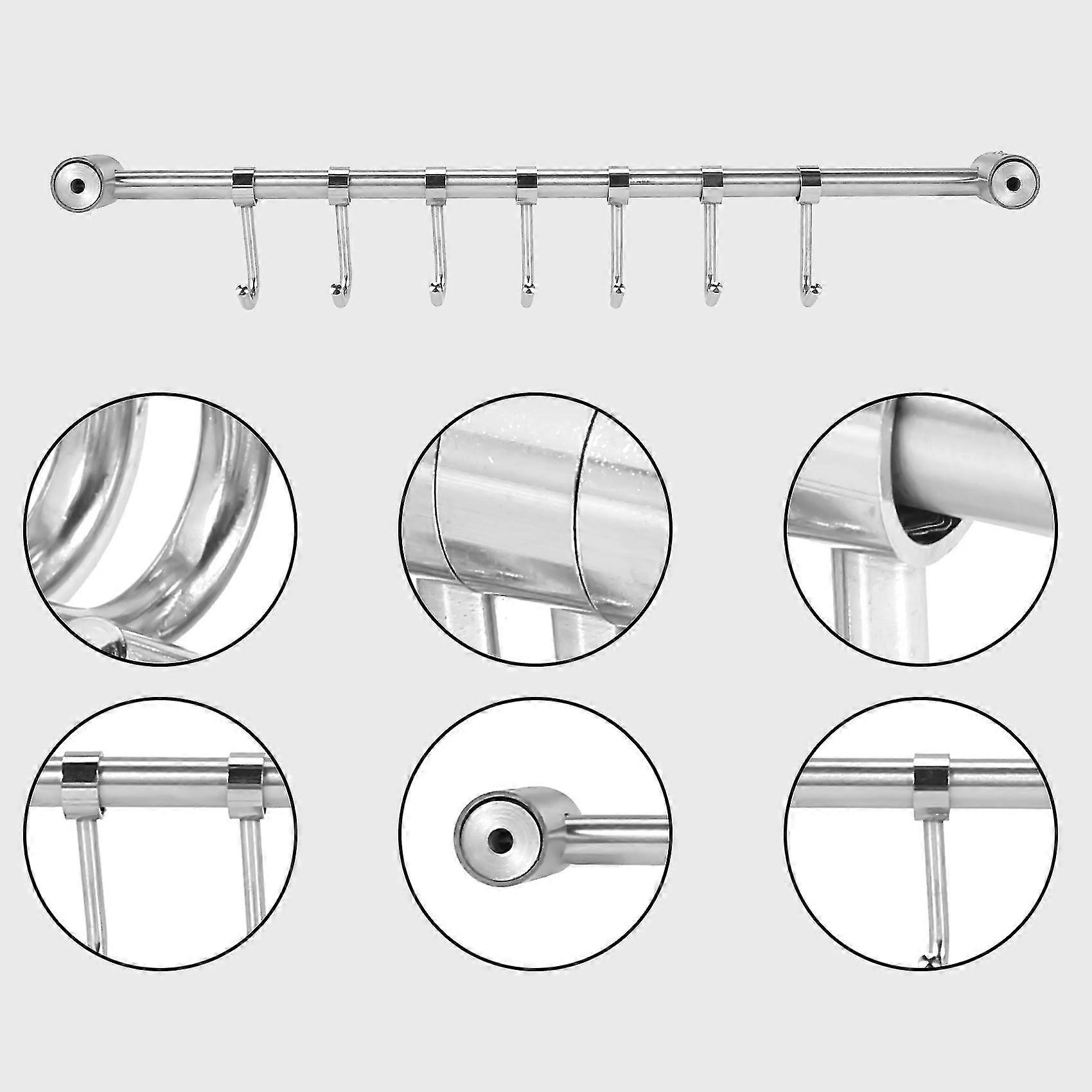 Kitchen Rail Rack Wall Mounted Utensil Hanging Rack Stainless Steel ...