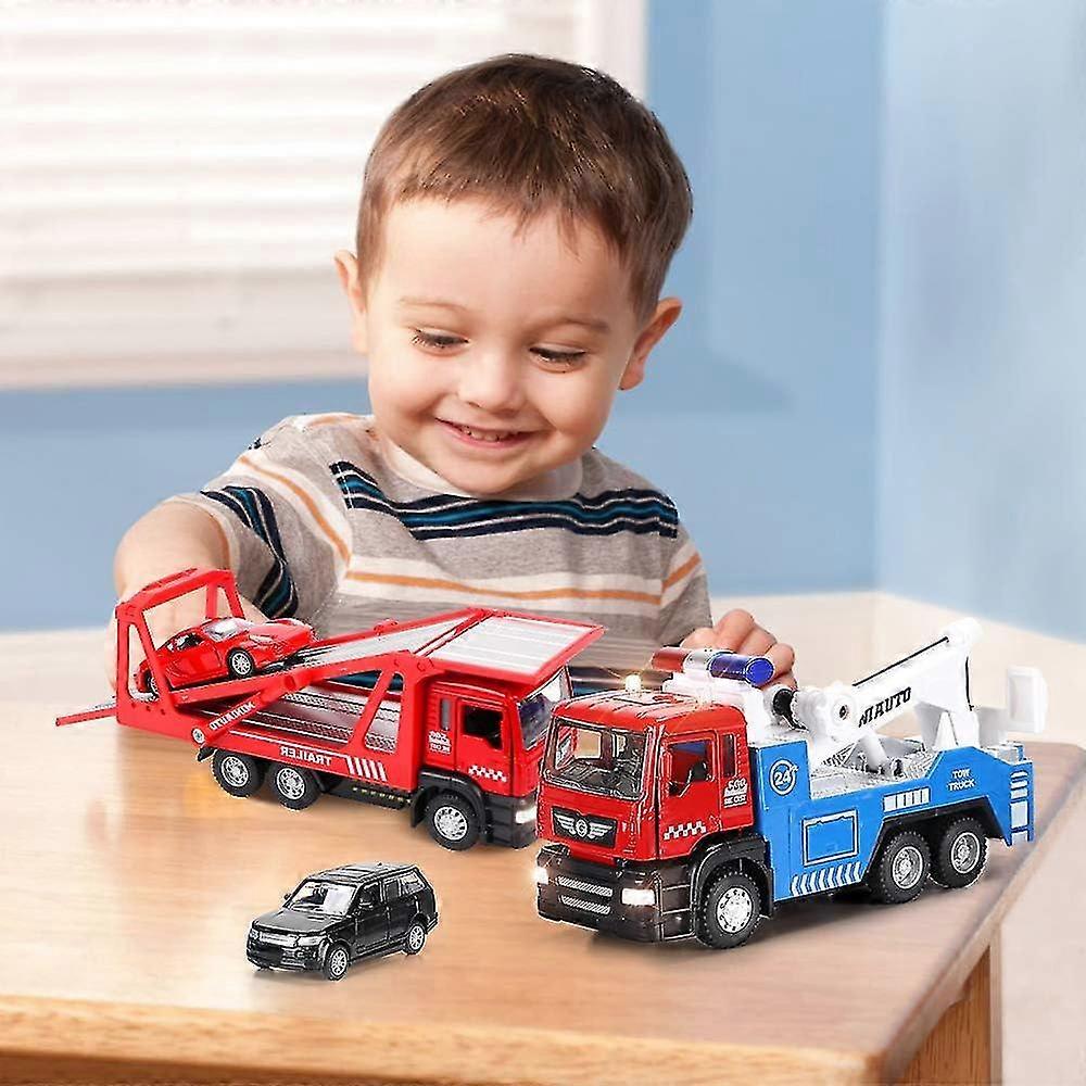 4st bärgningsbil med mini leksaksbilar som bilar med ljus och ljud ...