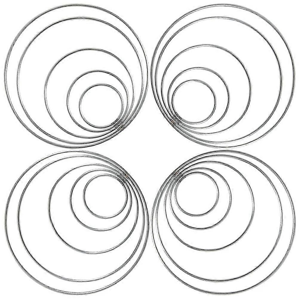 20 Pieces Metal Dream Catcher Rings Hoops Steel Craft Silver Rings for ...