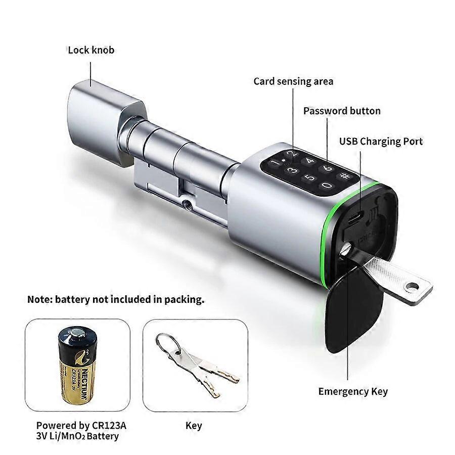 Electronic Cylinder Lock TTLock APP Equidistance Size 30-50MM Password ...