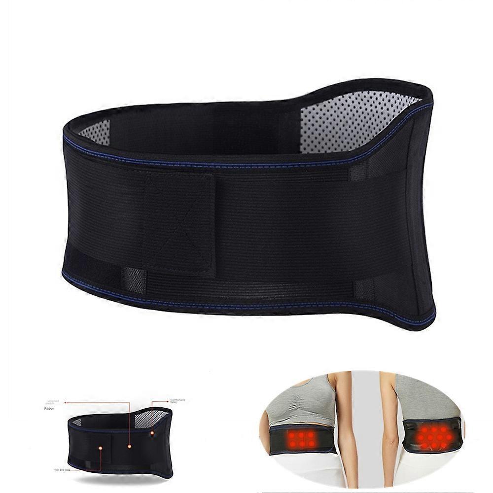 New Magnetic Back Support Belt Brace Self Heating Lumbar Lower Waist ...