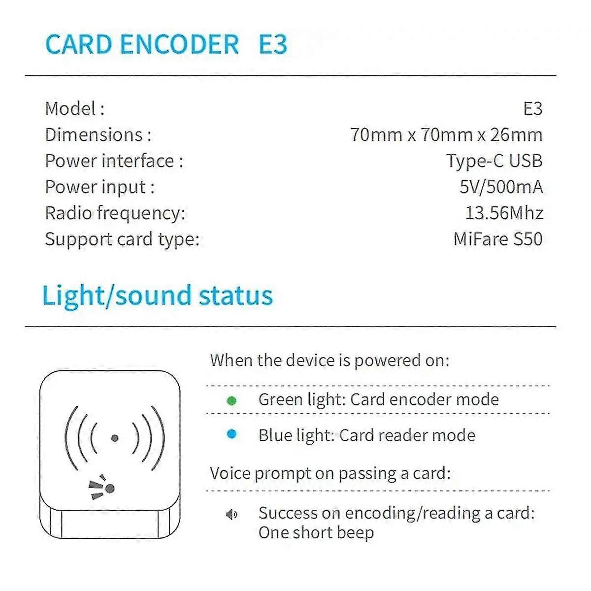 Ttlock Smart Card Encoder Nfc 13.56m M1 Ic Card Reader Rfid Chip ...