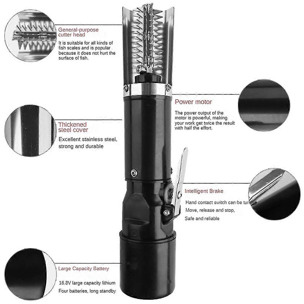 Electric Fish Scale Remover, Cordless Fish Scale Cleaner, Waterproof ...
