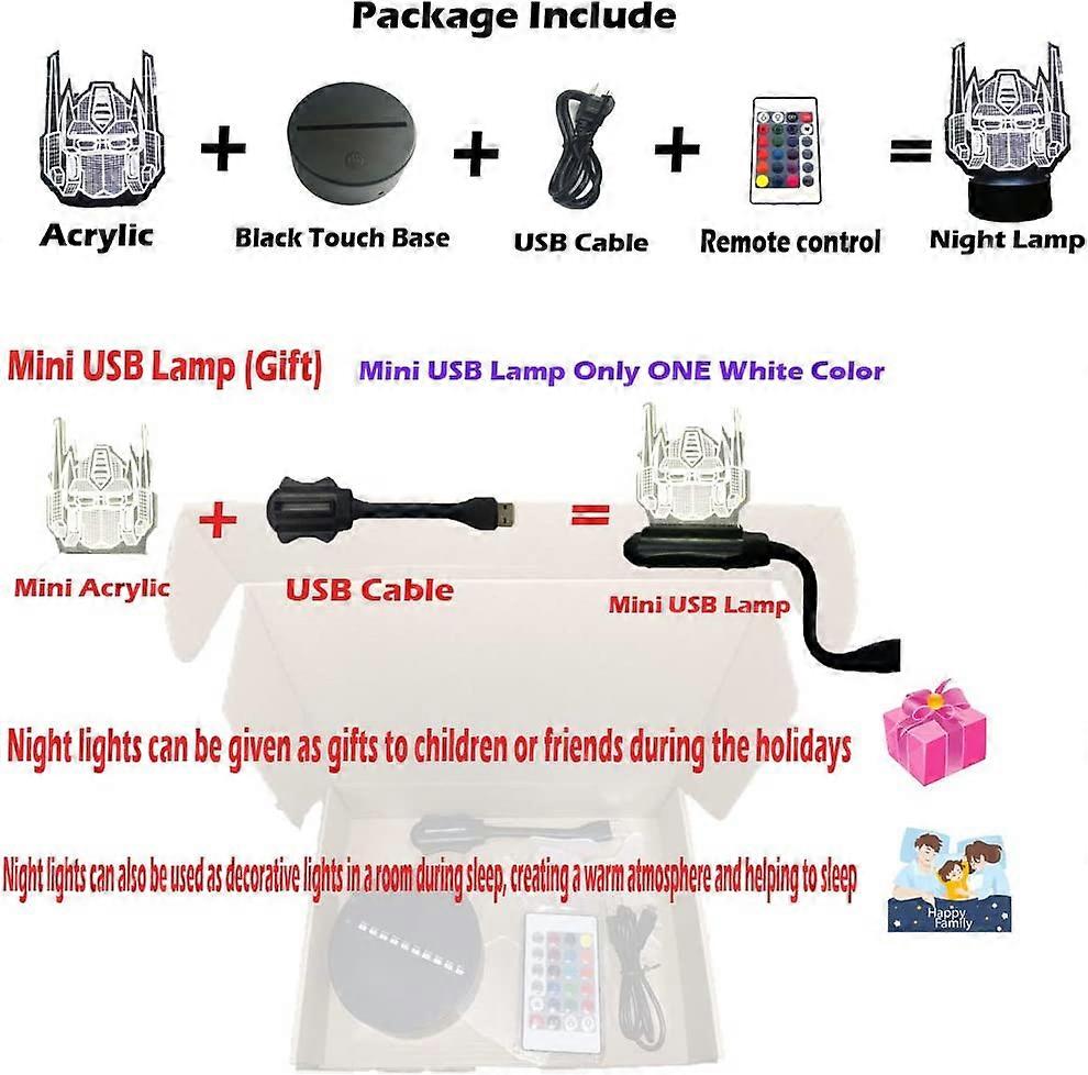 Anime Transformers Optimus Prime 3D LED Acrylic Night Light Bumblebee ...