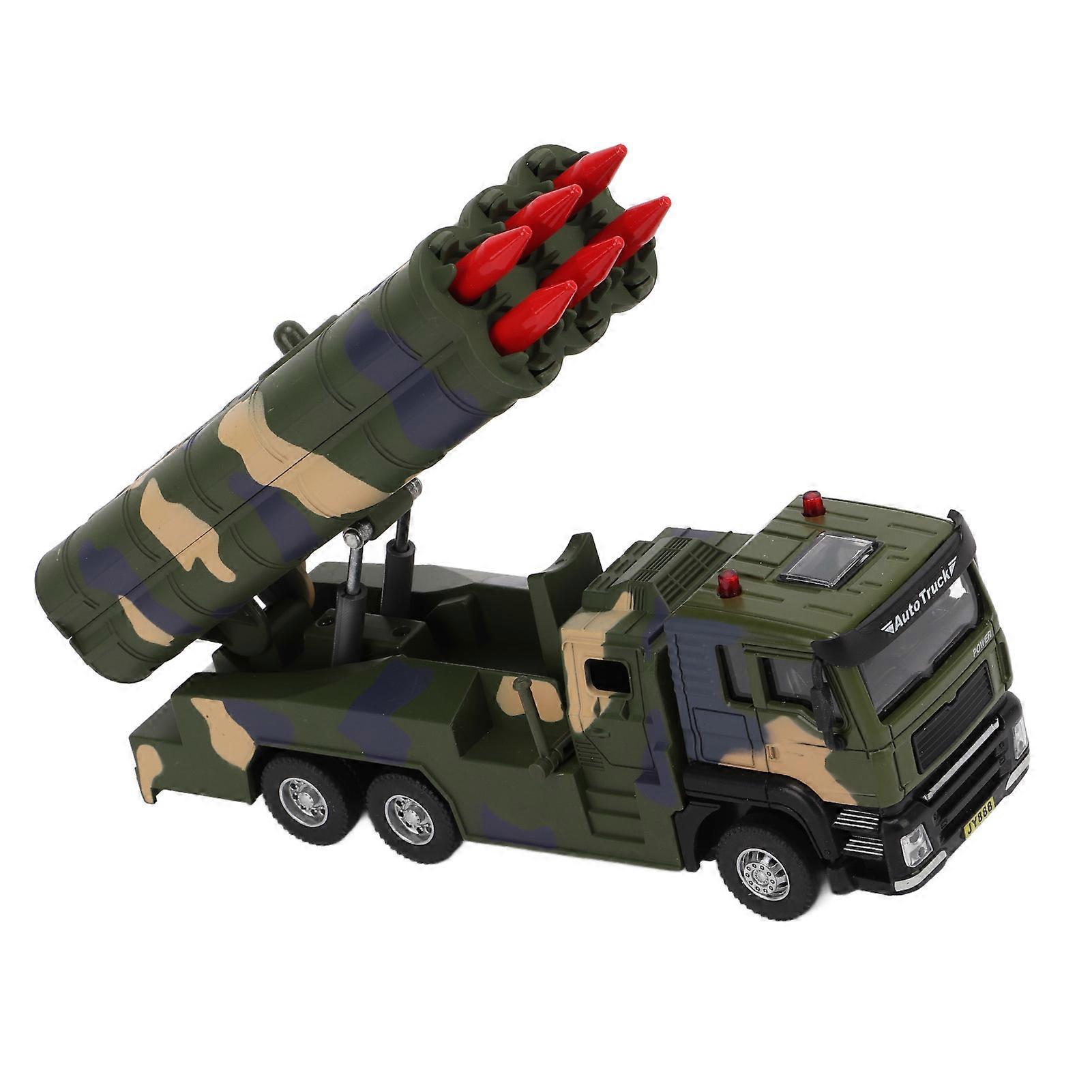 1/50 Military Missile Vehicle Model Alloy Pull Back Rocket Car Toy with ...