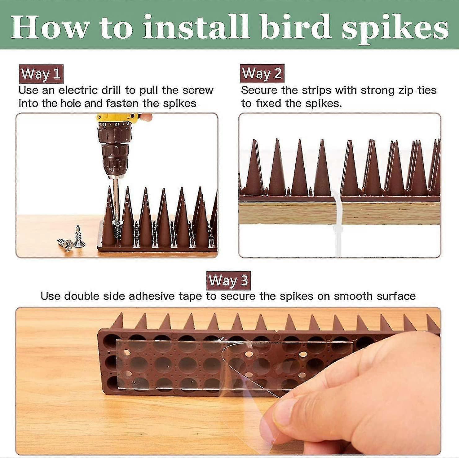 20 Pack Bird Spikes, Bird Deterrent Spikes For Small Birds Defender ...