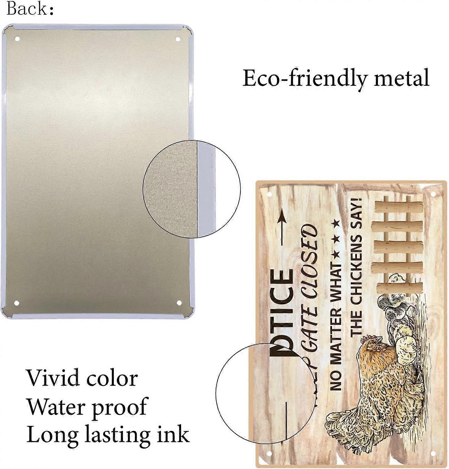 Chicken Tin Sign Vintage Metal Signs Painting Retro Farmhouse Plaque ...