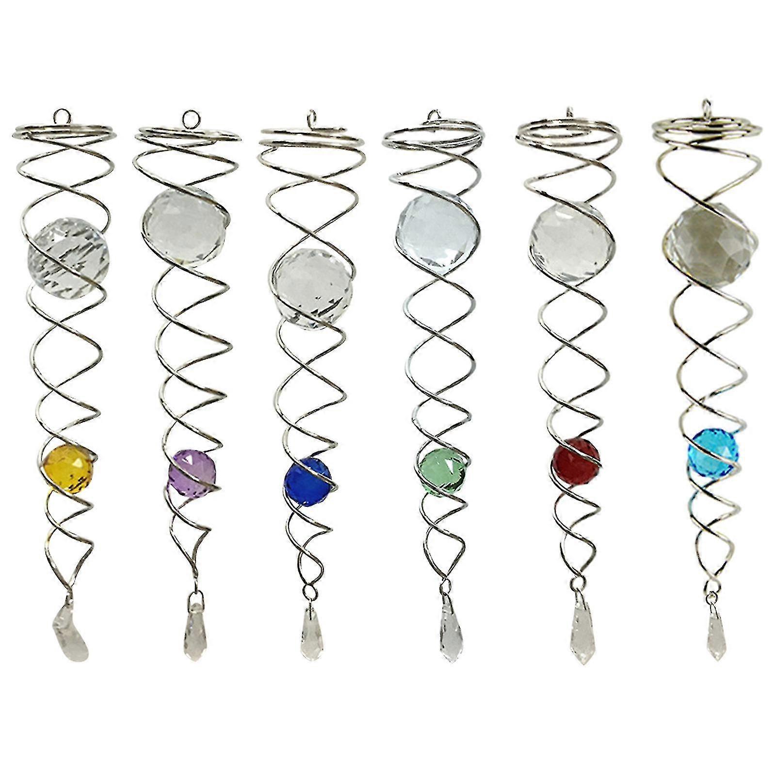 Decorative Spiral, Spiral Wind Spinner, 12 Inch Hanging Crystals Gazing ...