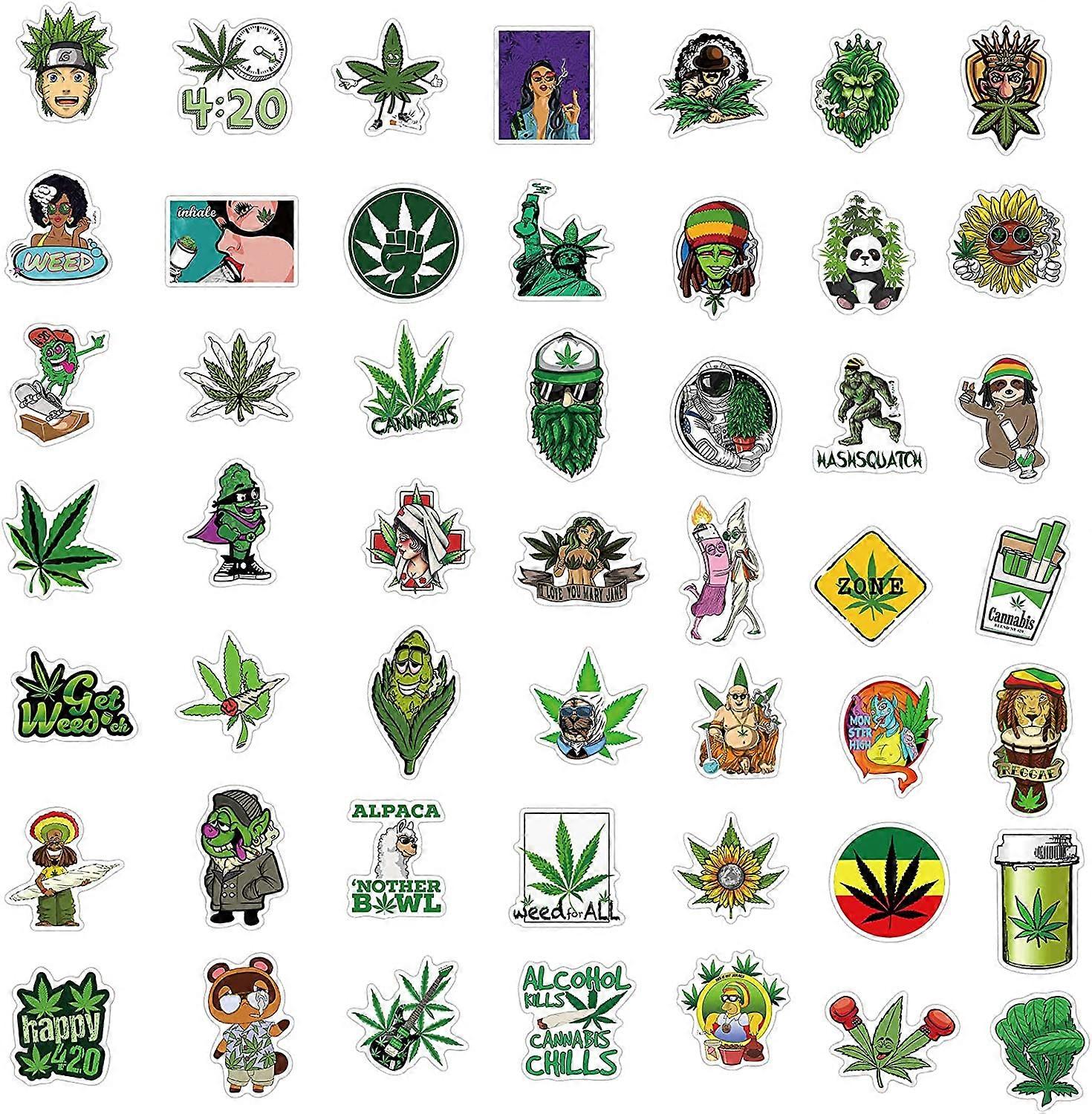 200 PCS Vinyl Waterproof Weed Stickers for Adults - Cool Funny DIY ...