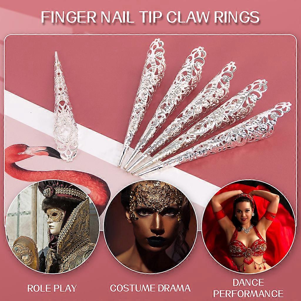 Ancient Queen Fingernail Claw Nail Ring Queen Costume Claws Knuckles ...