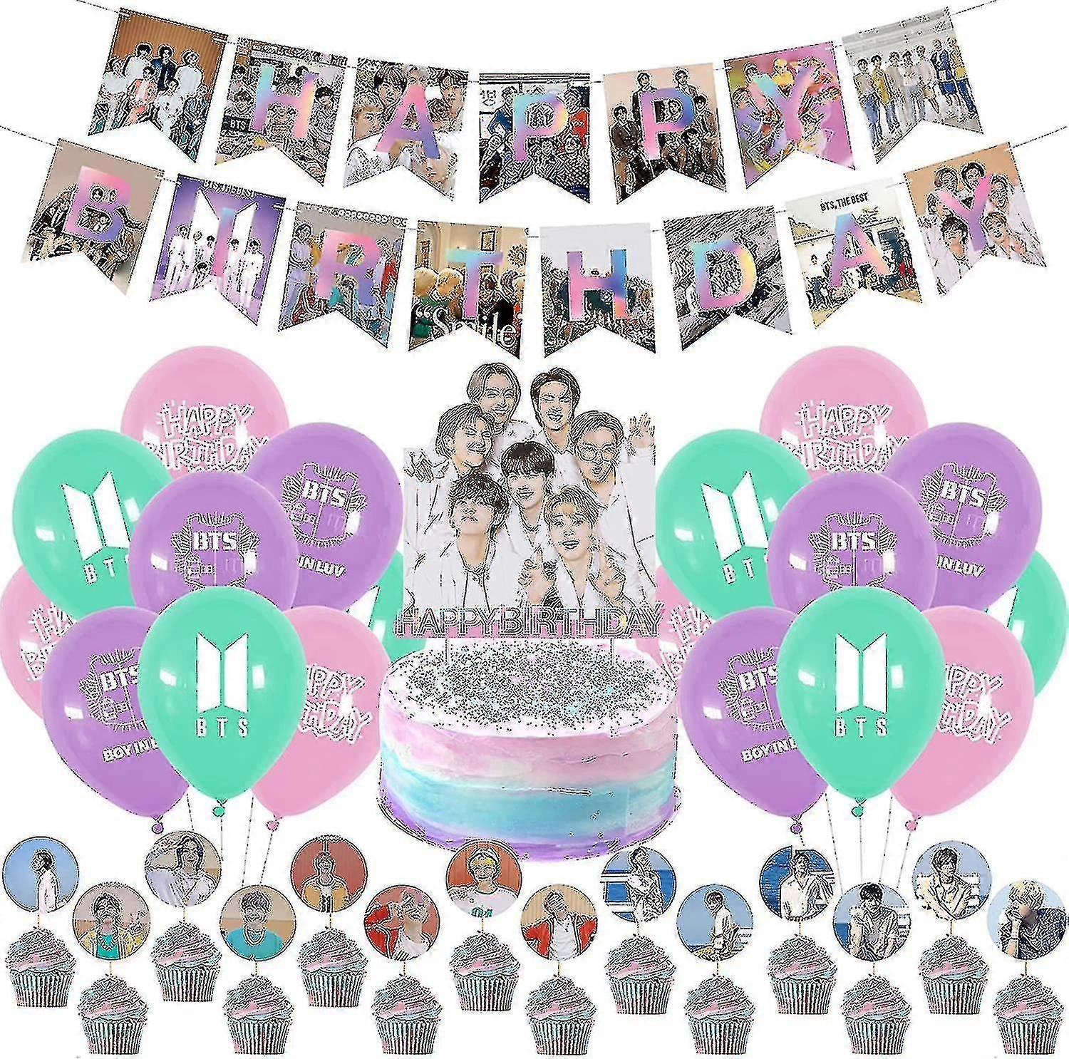 Bts Birthday Party Decorations, Kpop Birthday Supplies For Bangtan Boys ...