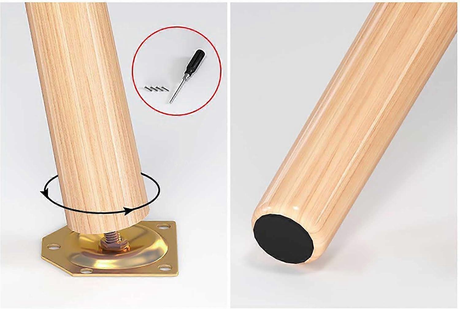 Solid Beech Wooden Furniture Legs Replacement for Sofa Couch Cabinet Table Set of 4 Legs with ...