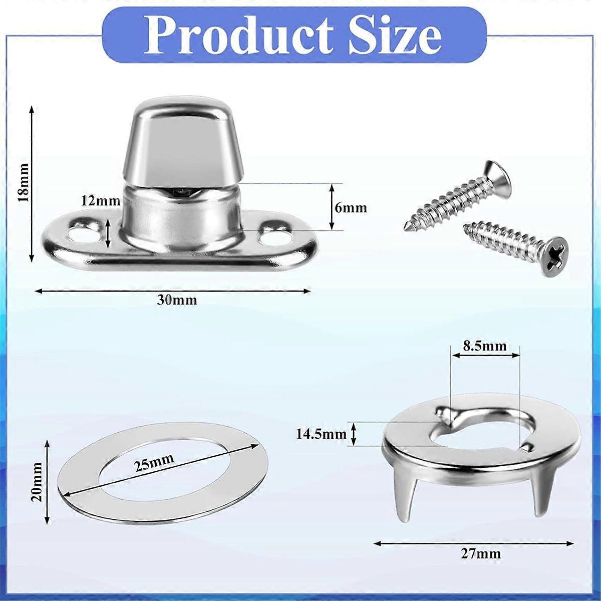 100 Piece Set Grade Twist Lock Fasteners Turn Button Eyelet and Stud ...