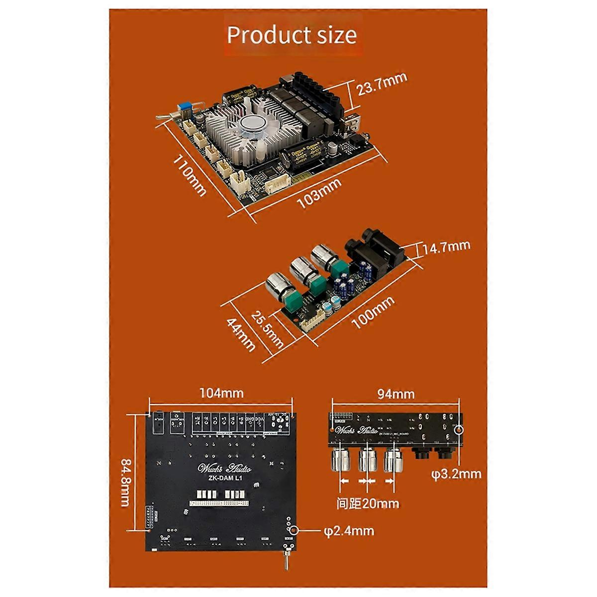ZK-DAM L1 2.1 Channel BT5.0 Amplifier Board TPA3251D2 220Wx2&350W High ...