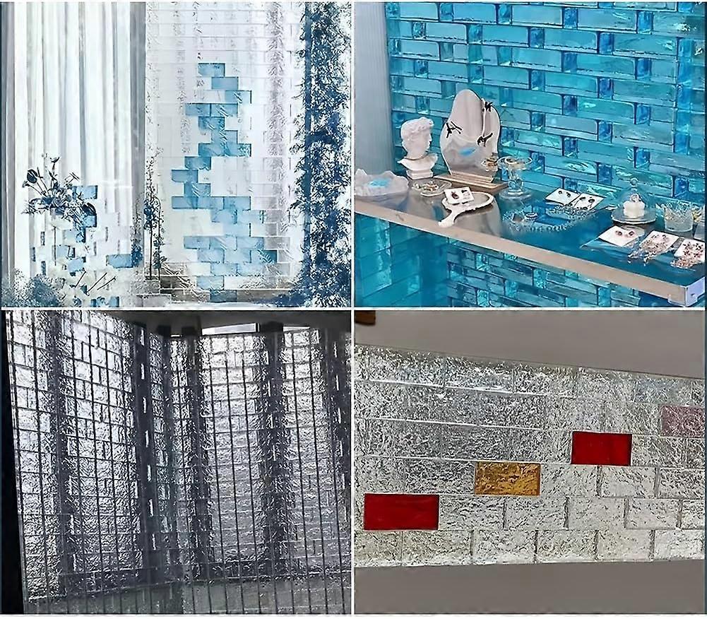 Highly transparent ice crystal texture glass brick, solid double-sided ...