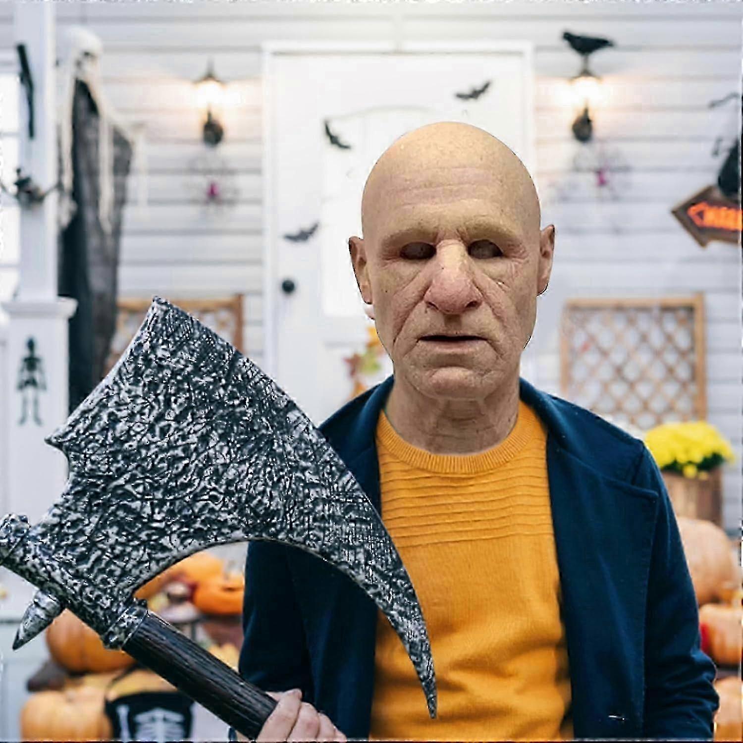 Halloween Masks for Adults, Halloween Mask, Realistic Barehead Old Man ...