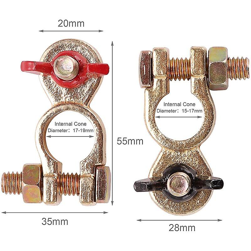 Battery Lug Battery Connector Solid Brass Automotive Battery Clamp with ...