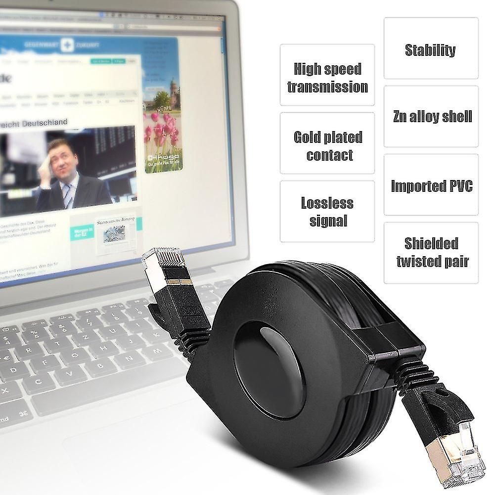 Ethernet Cable, Portable Retractable Cat7 Rj45 Patch Shielded Lan ...
