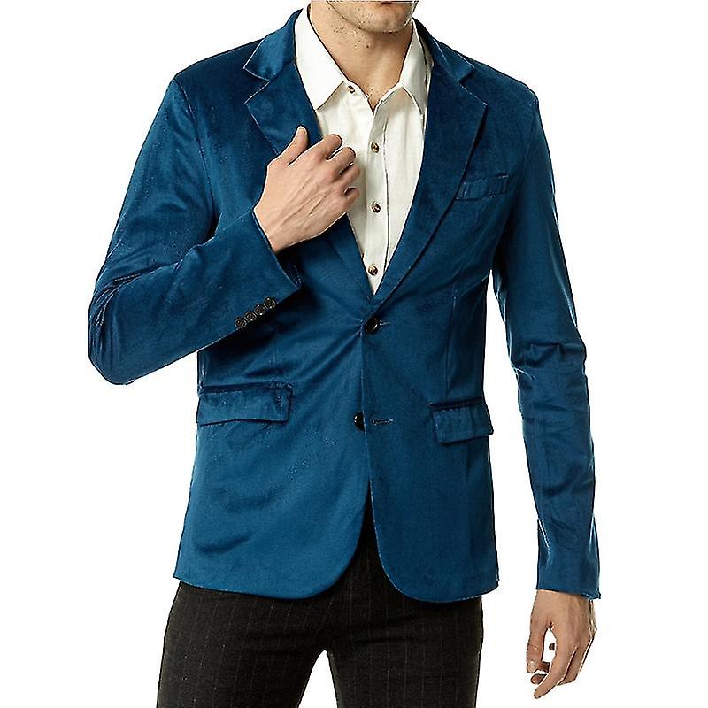 Mænds Slim-fit Solid Velvet Blazer Smoking Middagsjakke | Fruugo DK