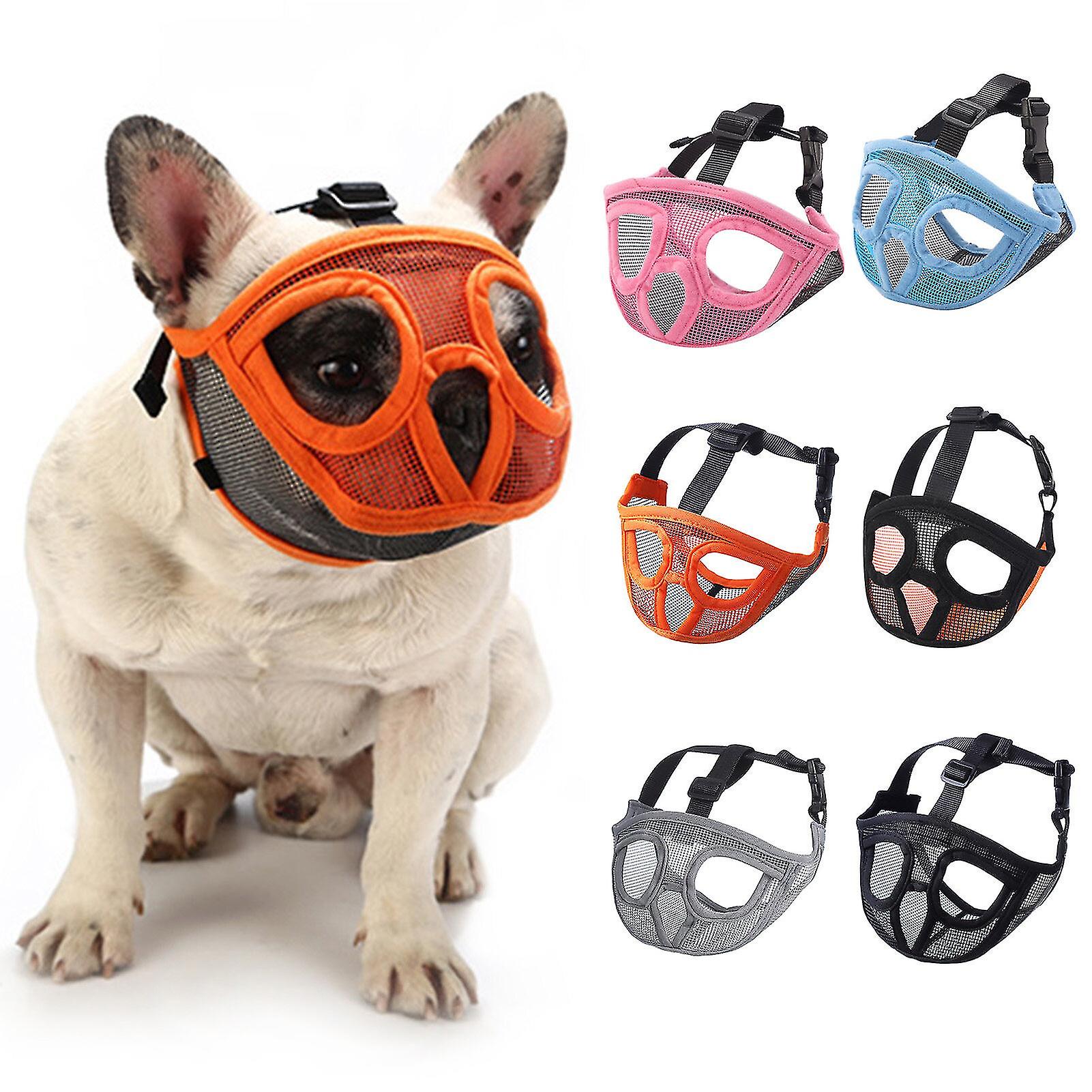 Short Snout Dog Muzzle Bulldog Muzzle Drinkable Adjustable Breathable ...