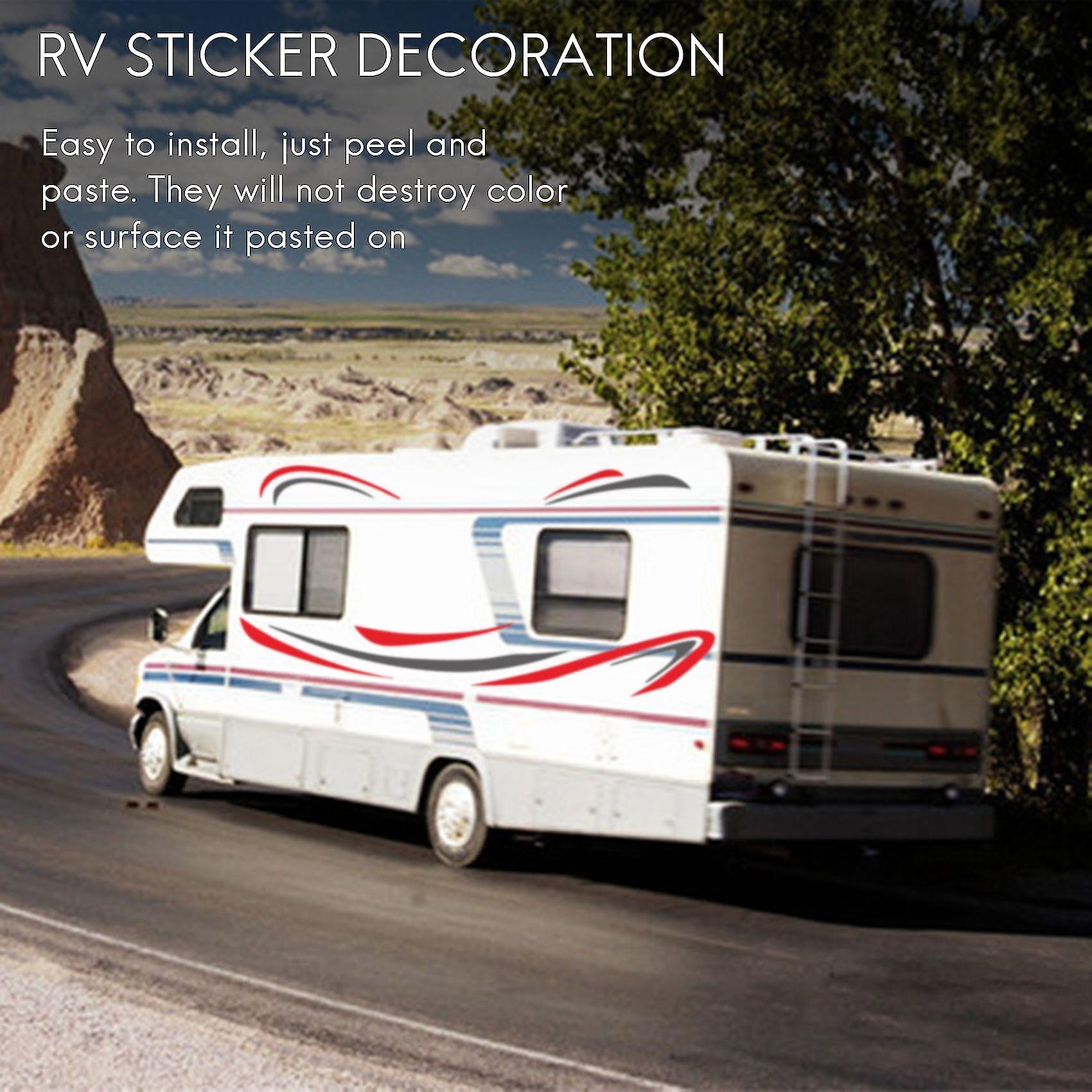 RV Motorhome Universal Body Sticker DIY Stripes Graphics Decal Sticker ...