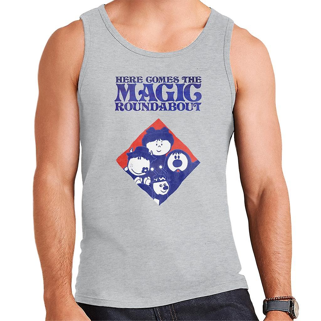 The Magic Roundabout Retro Blue Tone Diamond Men's Vest | Fruugo US