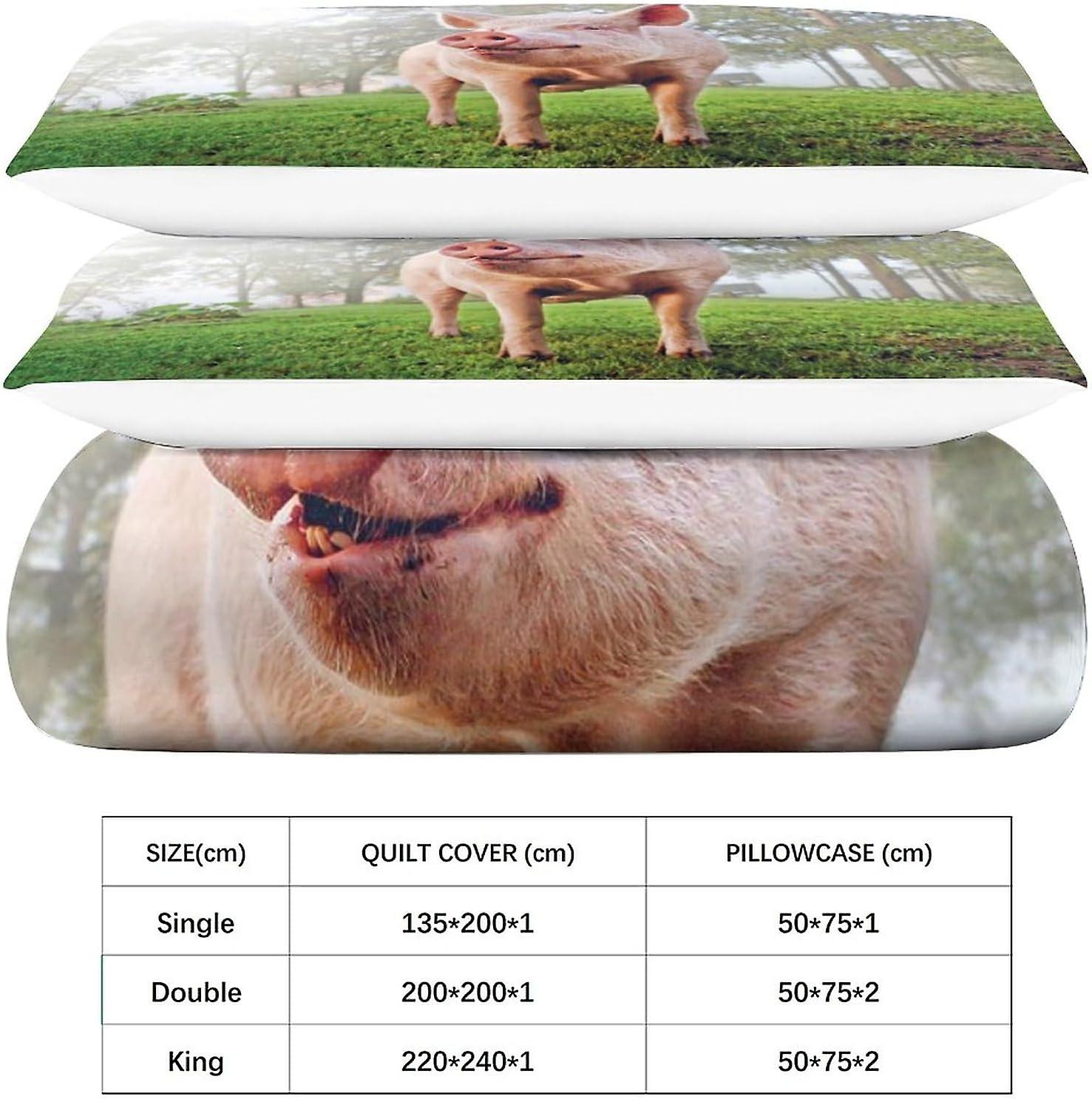 PACUM Pig Swine Duvet Cover with Pillowcases 3D Printed Bedding Set ...