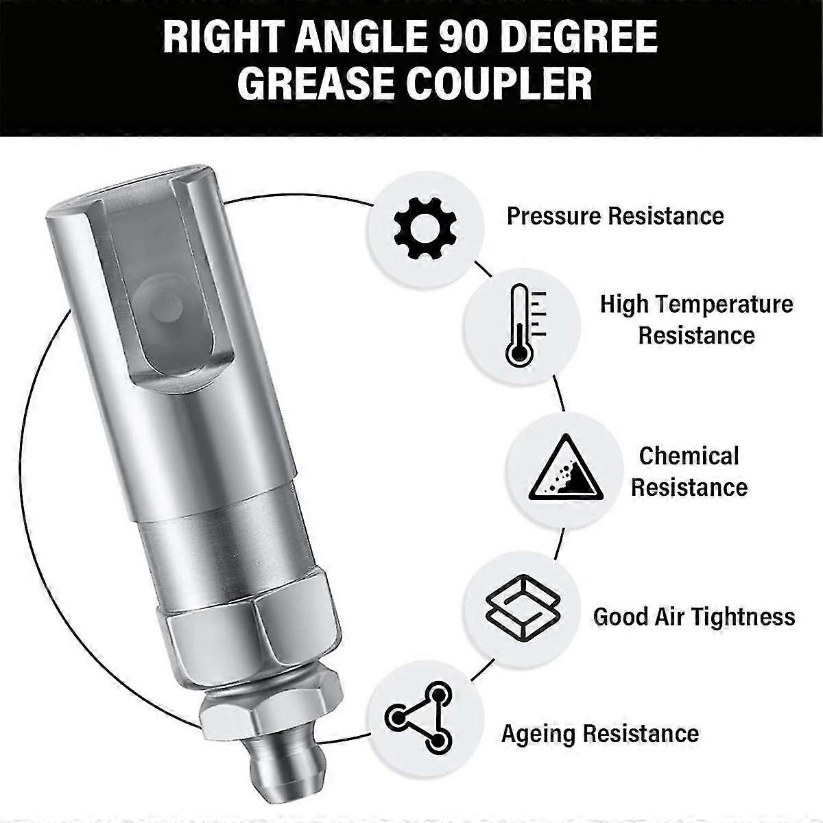 Grease Coupler Right Angle 90 Degree Push-Fit Slotted Grease Fitting ...
