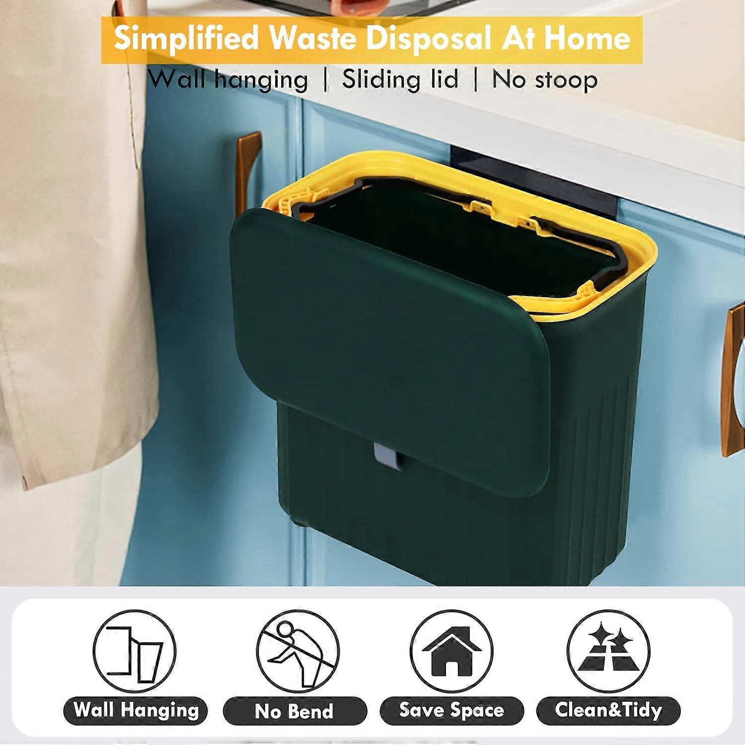 Hanging Kitchen Bin with Lid, Cupboard Bins for Kitchen Cabinet Door ...