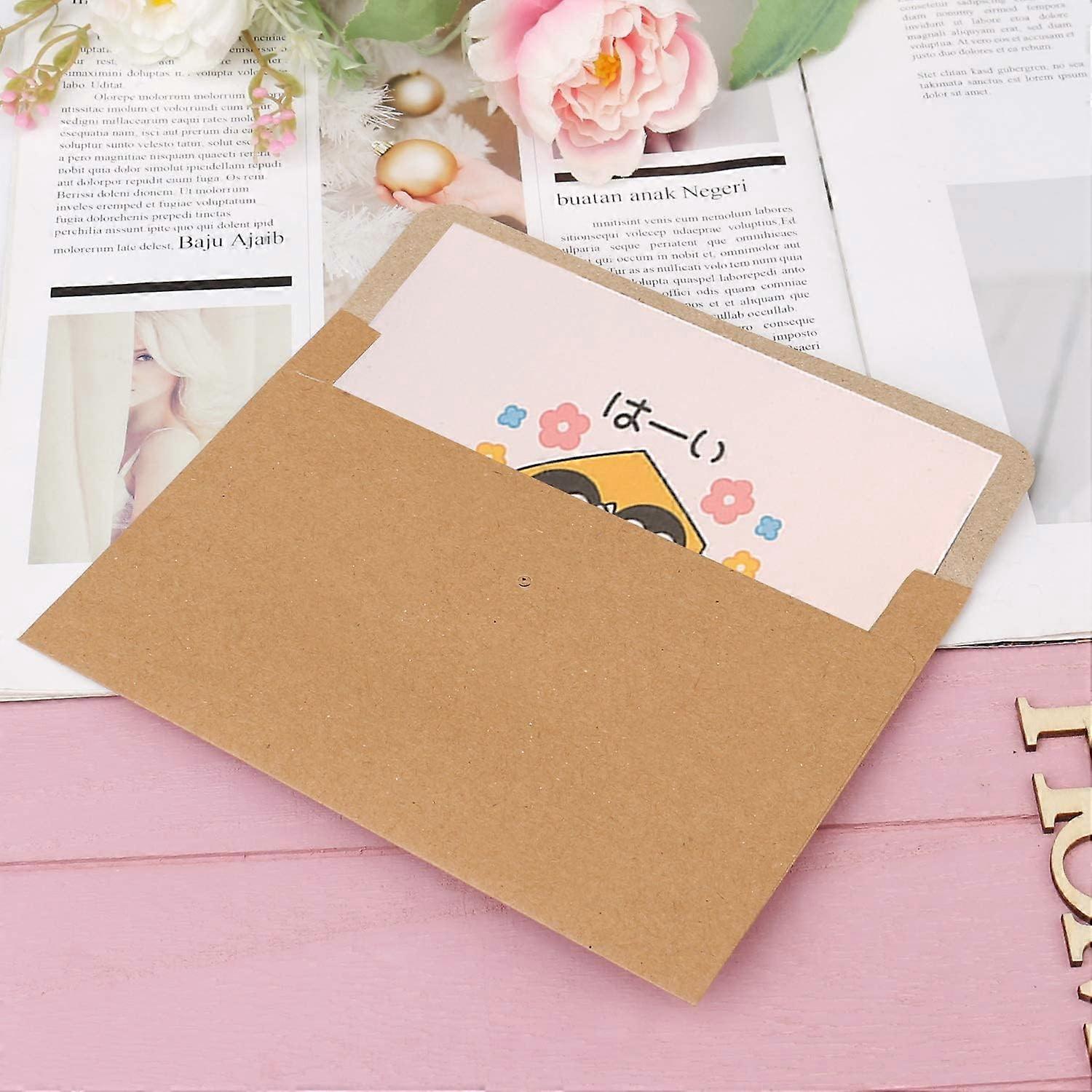 20 Pcs Envelopes with Ribbon, Gift Envelopes Mini Kraft Paper Envelopes ...