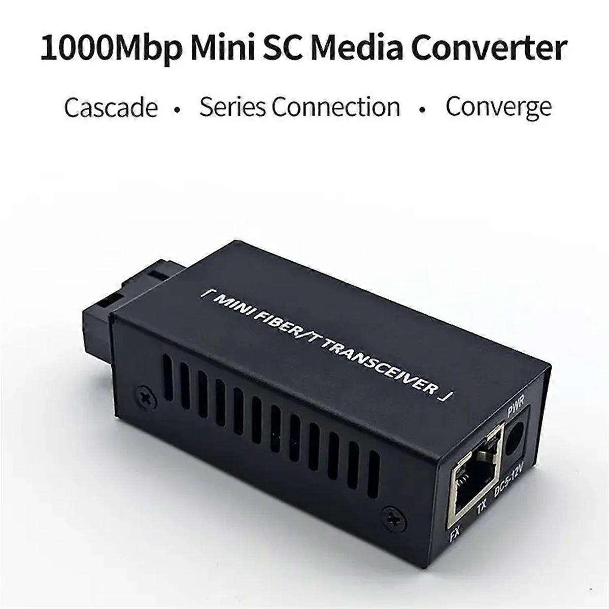 1 Pair Gigabit 100/1000M A/B SC Ethernet Fiber Switch Media Converter ...