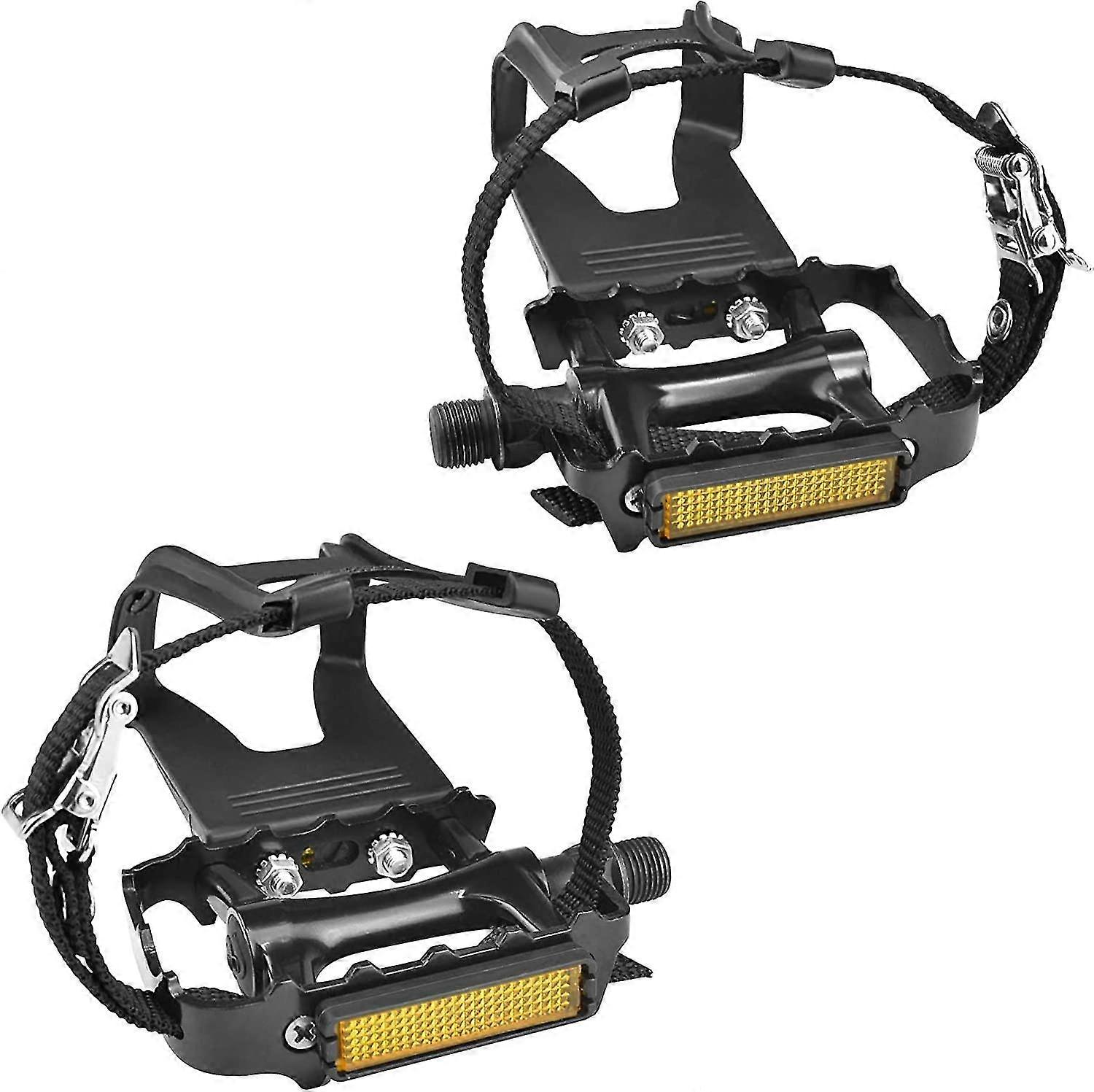 Bike Pedals With Clips And Straps, For Spin Bike, Exercise Bike And ...