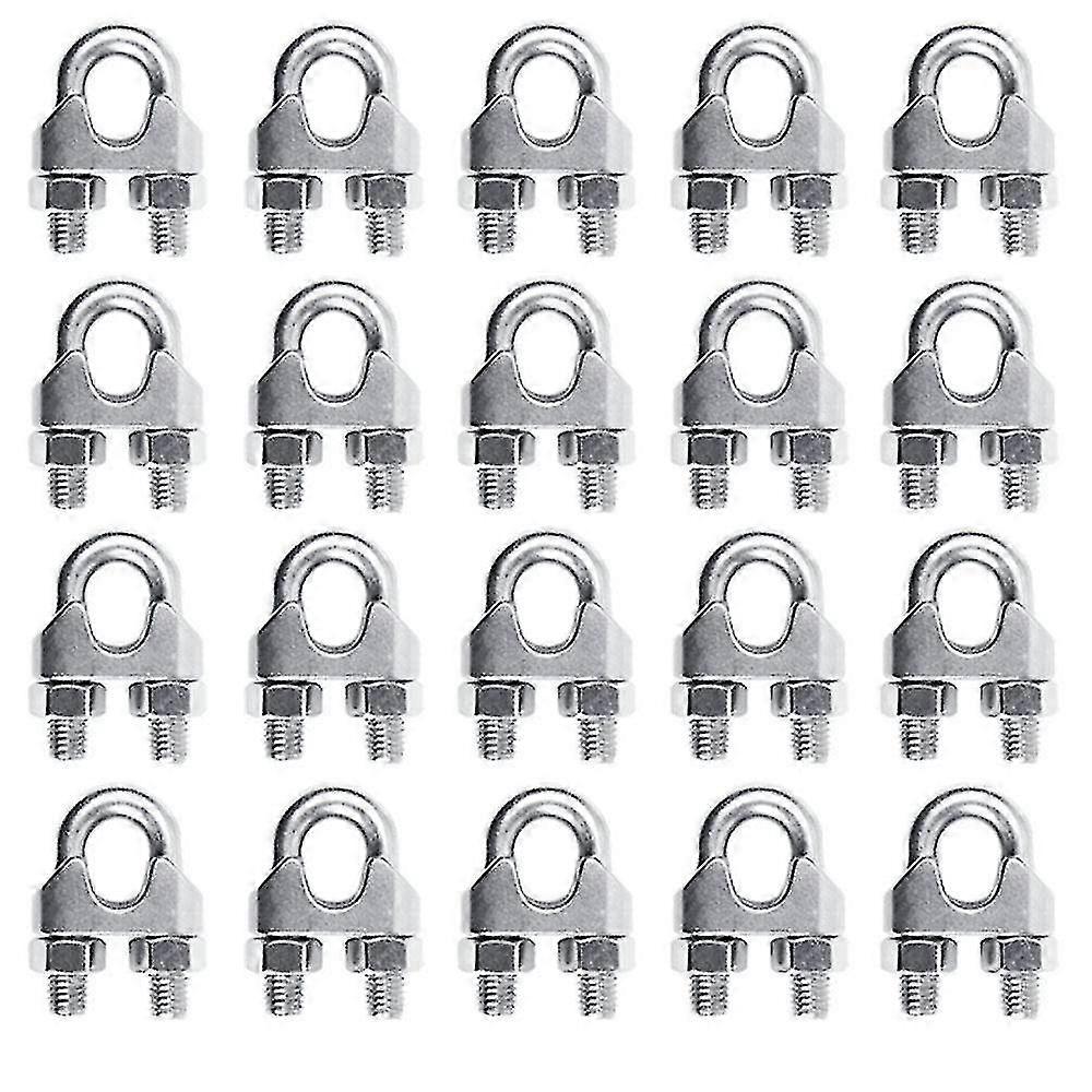 20 Pieces Metal Cable Clamp Wire Rope Clips U-cable Clamps U Bolt Cable ...
