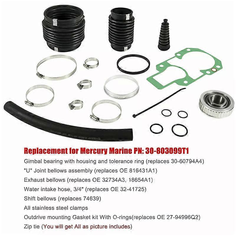 30-803099T1 Transom Bellows Repair Kit with Exhaust Bellows for ...