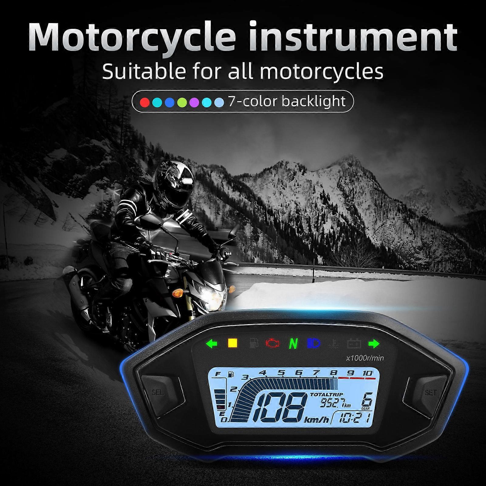 2023 Newly 7 Colors Digital Speedometer Moto Dashboard 10000RPM ...