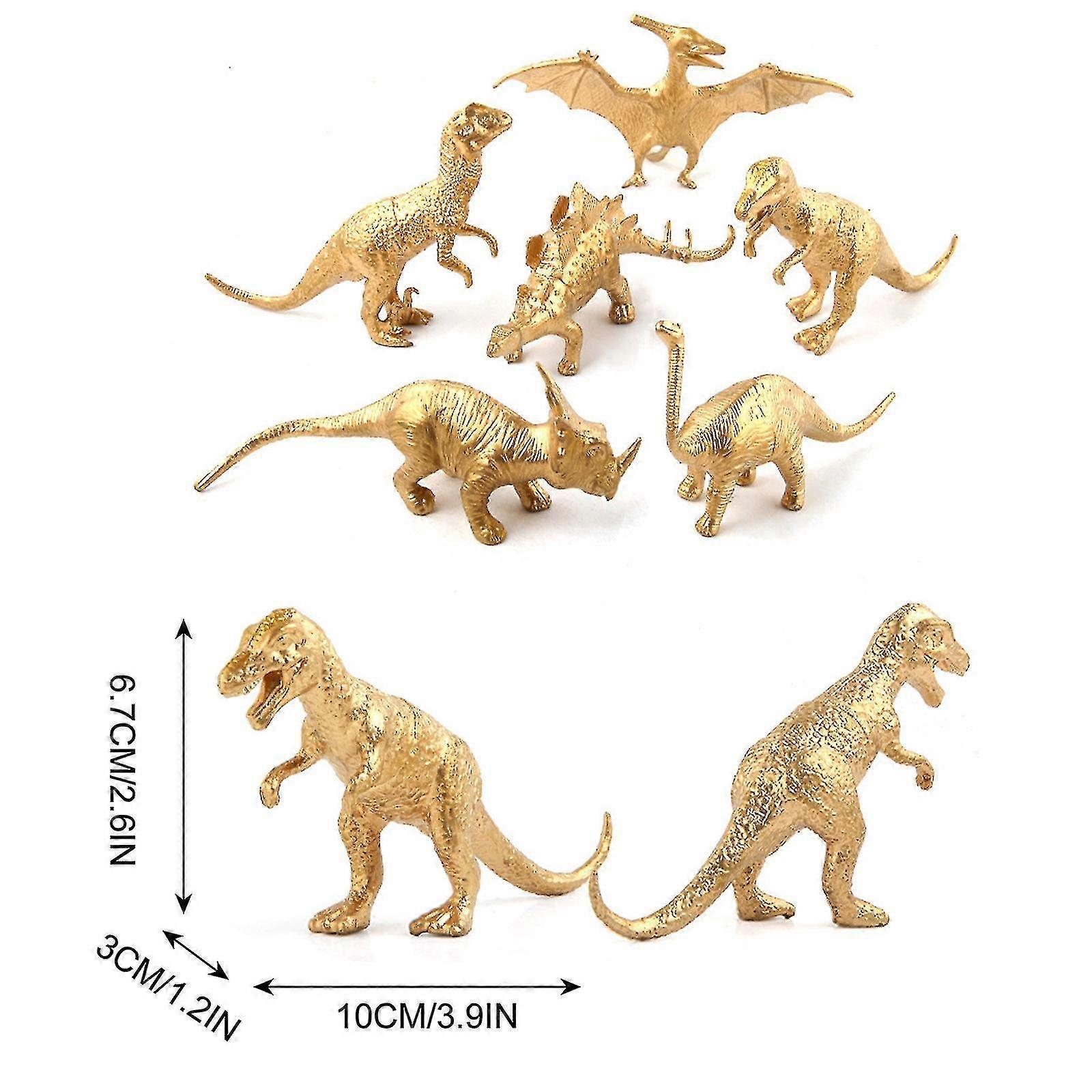 Gold Edition Dinosaur Model Set Birthday Party Dinosaur Decoration Hand ...