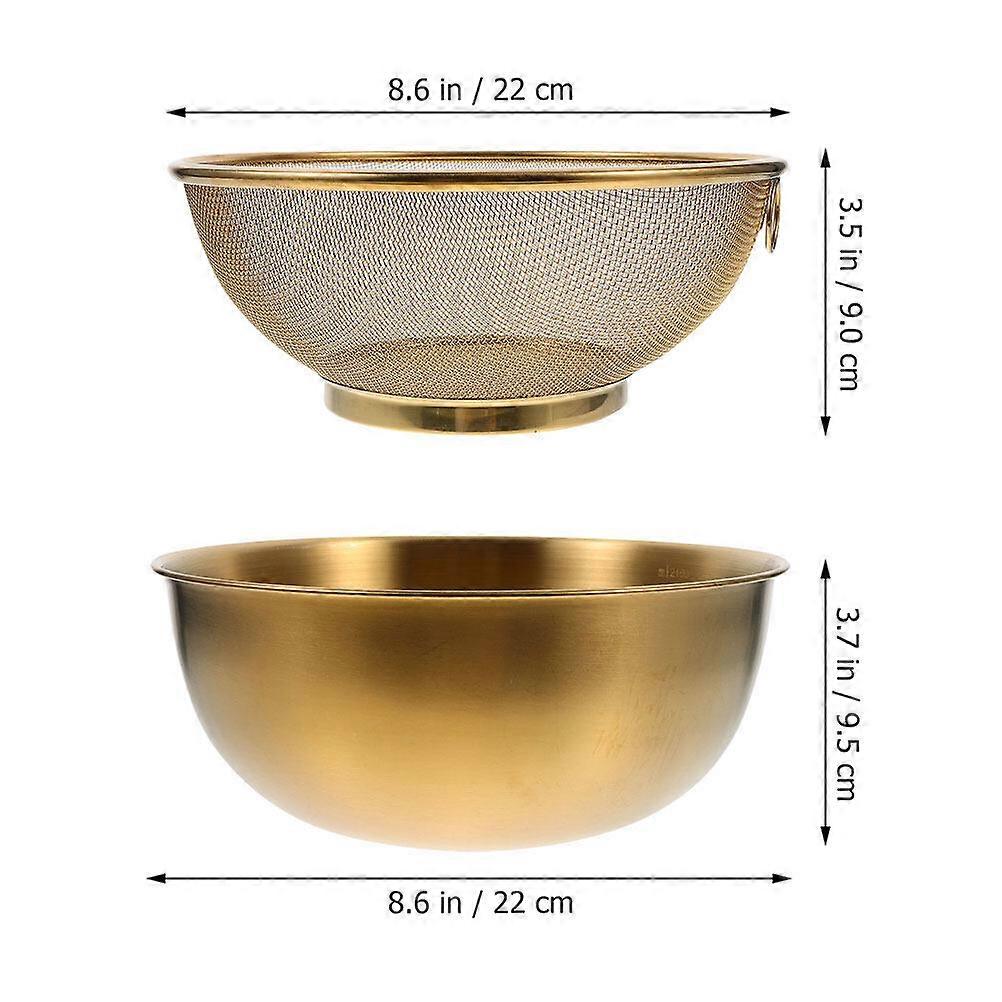 1 Set Stainless Steel Colander and Bowl Set Kitchen Colander Strainer ...
