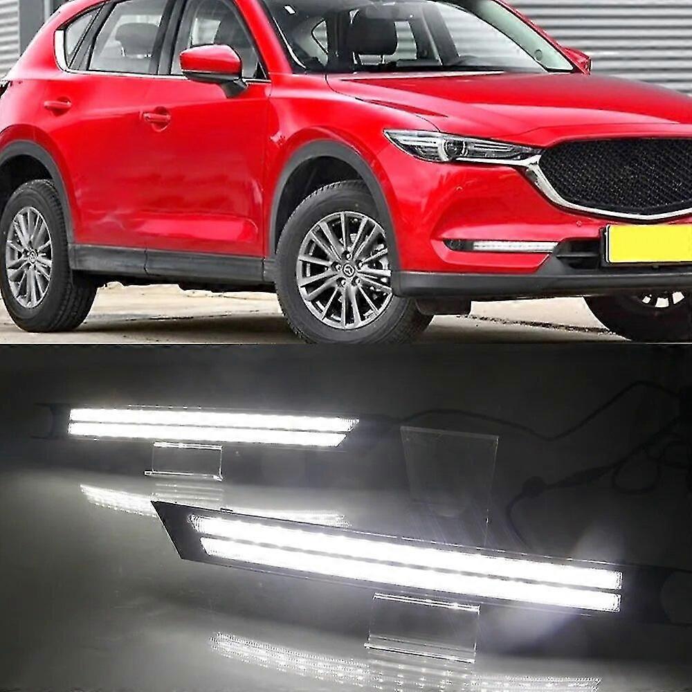 1 Pair LED Daytime Running Light For Mazda cx-5 cx5 cx 5 2017 2018 2019 2020 2021 fog lamp DRL ...