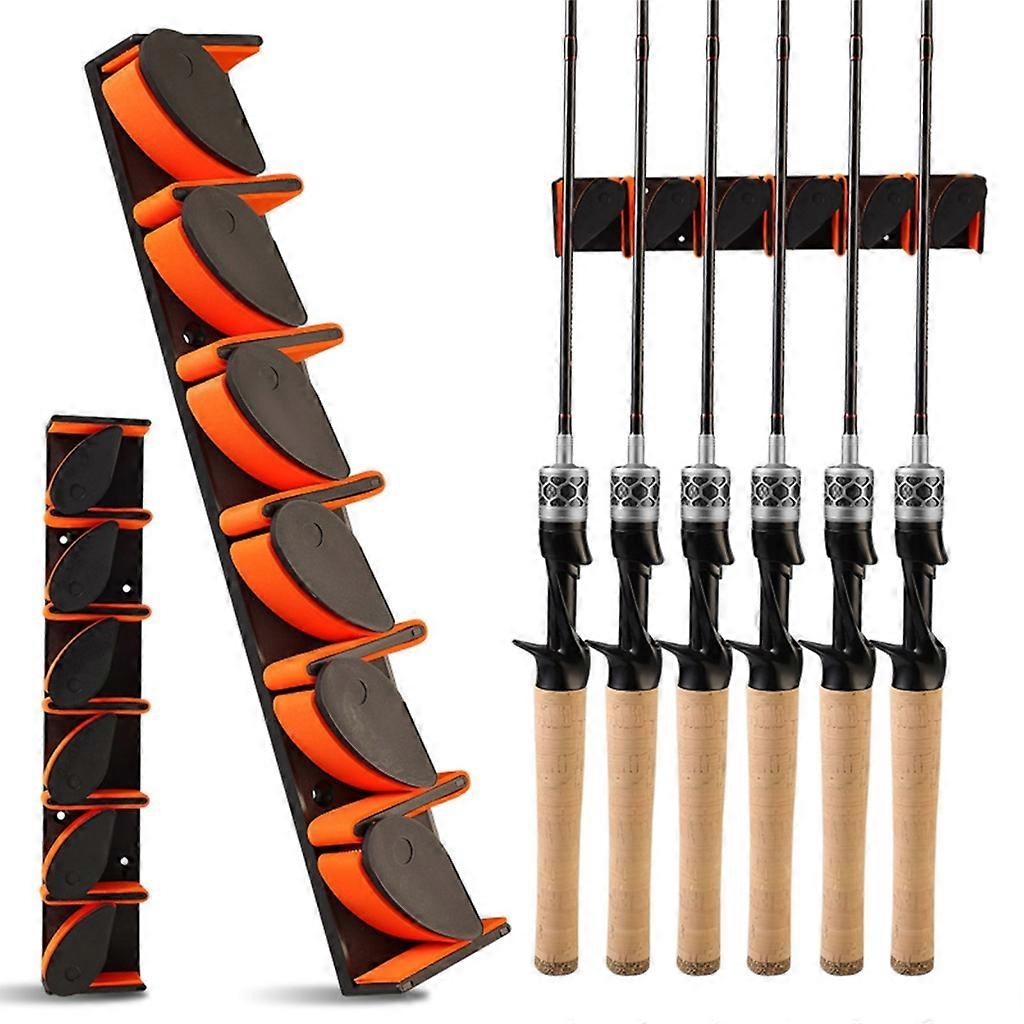 Vertical Fishing Rod Rack Rod Holder Wall Mounted with Foam, 6Pcs Rods ...
