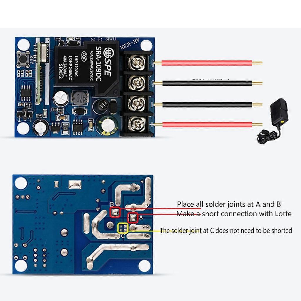 DIY Wireless 433/315MHz Universal Remote Control Switches DC12-48V 30A ...